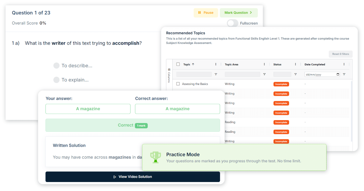 Functional Skills English Level 1 Online Exam | Ofqual Regulated